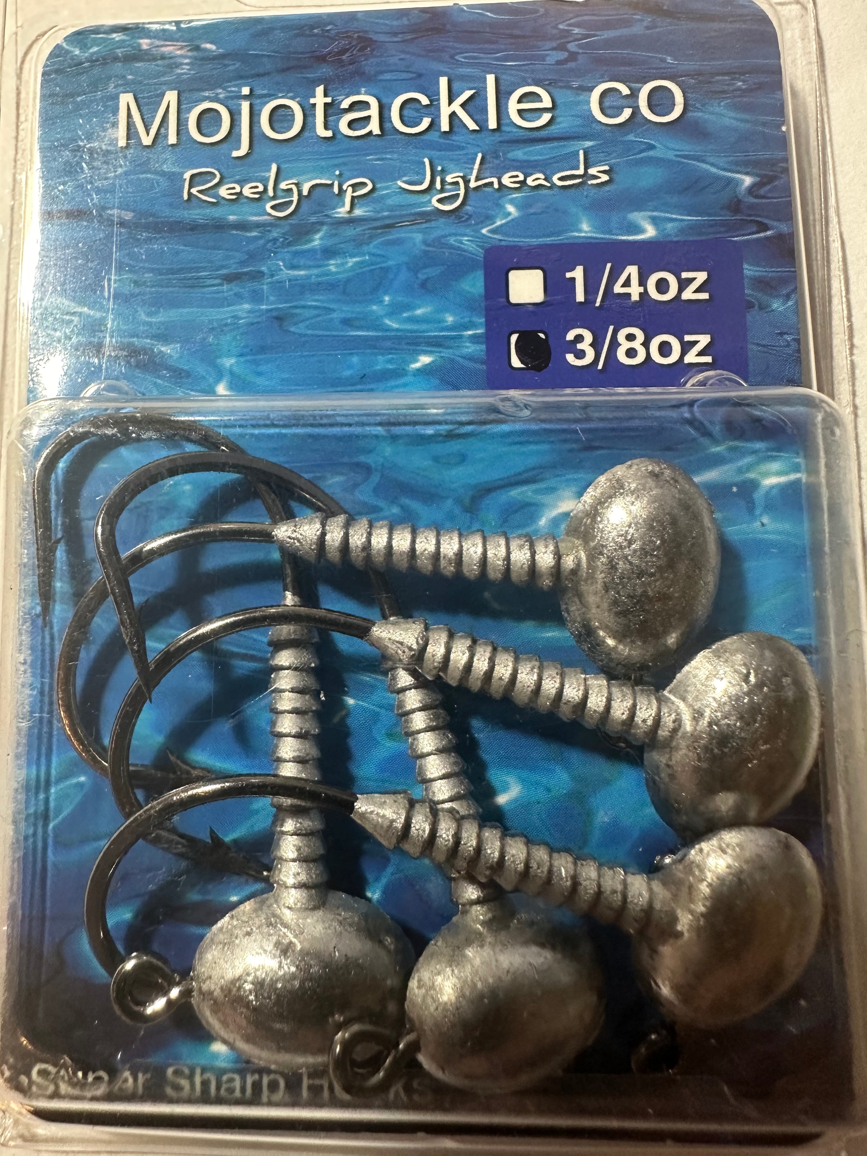 5 Pc Reel Grip 3/8 Oz Jigheads 5/0 Hooks – MOJO TACKLE CO